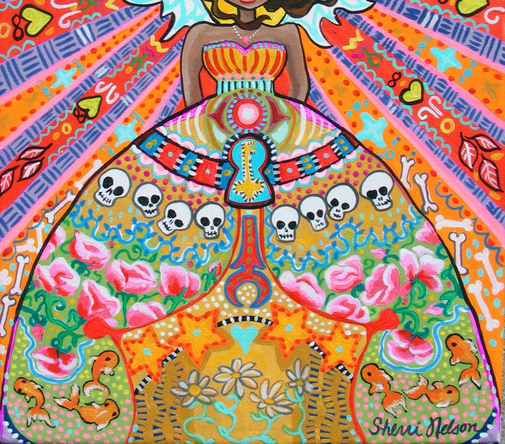 Dawn Angel Mexican Folk Art Print Calavera Voodoo Sugar Skull ...